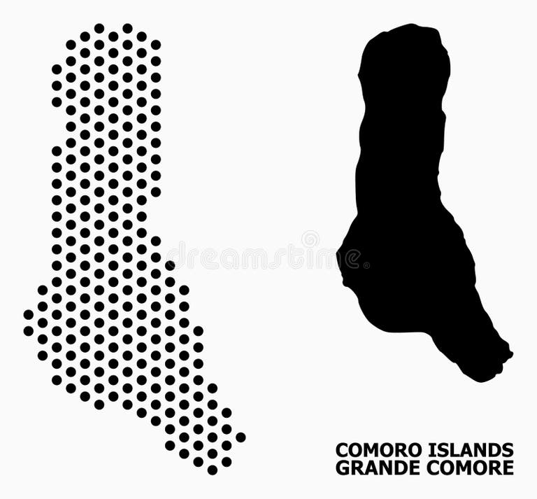 Dotted Mosaic Map of Grande Comore Island Stock Vector - Illustration ...