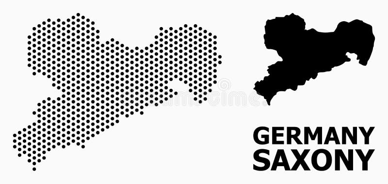 Dotted Pattern Map of Saxony State Stock Vector - Illustration of ...