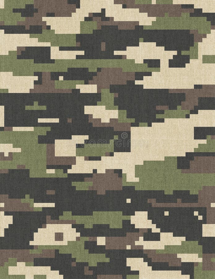 Pixelated Military Camouflage Print Template. Stock Illustration ...