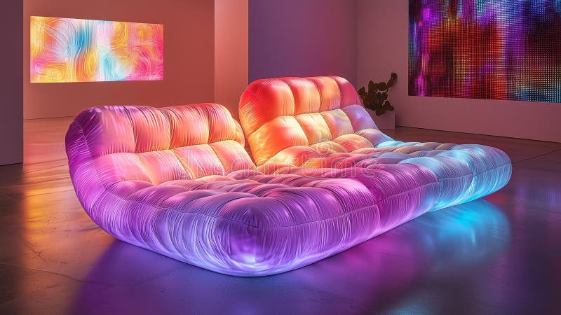 Pixelated Modular Sofa Installation Stock Illustration - Illustration ...