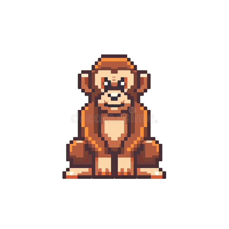 Pixel Art Monkey Stock Illustrations – 442 Pixel Art Monkey Stock ...