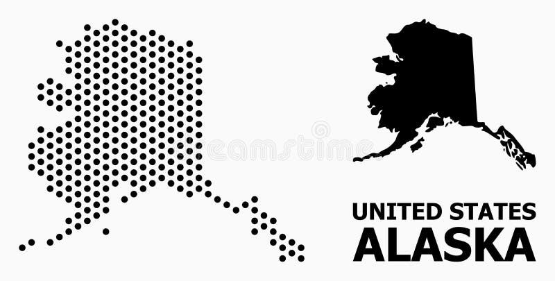 Pixelated Mosaic Map of Alaska State Stock Vector - Illustration of ...