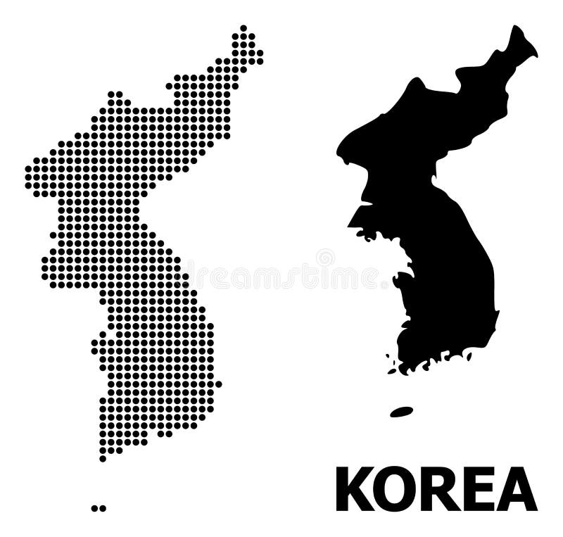 Pixelated Mosaic Map of Korea Stock Illustration - Illustration of ...