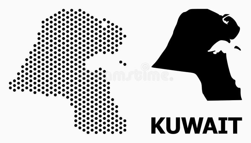 Pixelated Map of Kuwait with National Flag Stock Vector - Illustration ...
