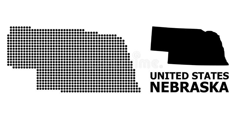 Pixelated Mosaic Map of Nebraska State Stock Illustration ...