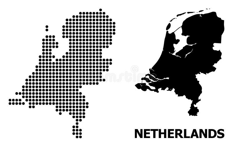 Pixelated Mosaic Map of Netherlands Stock Illustration - Illustration ...