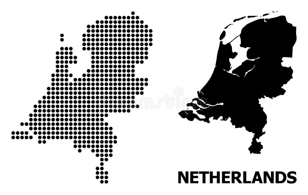 Pixelated Mosaic Map of Netherlands Stock Illustration - Illustration ...