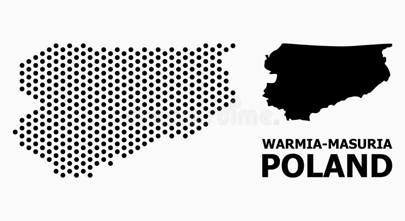 Pixelated Mosaic Map of Warmia-Masuria Province Stock Vector ...