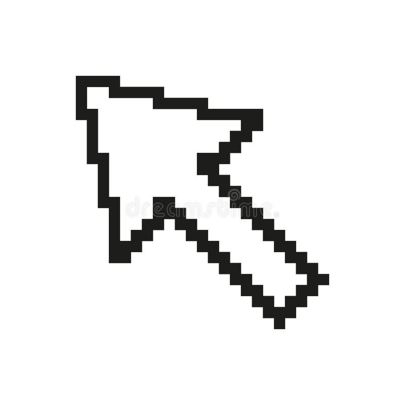 Pixelated Mouse Pointer Icon. Classic Arrow Cursor in Pixel Art Design ...