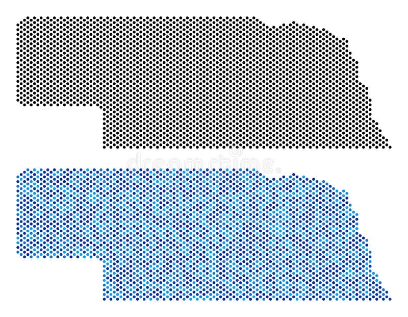 Dotted Nebraska State Map Abstractions Stock Vector - Illustration of ...