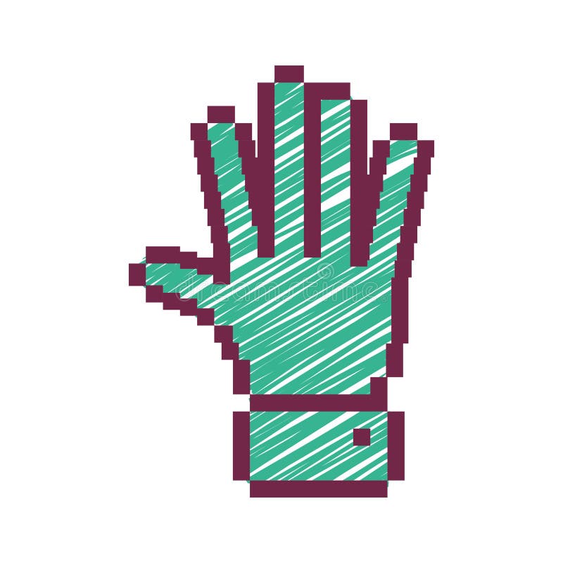 Pixelated Open Hand with Green Striped Stock Vector - Illustration of ...