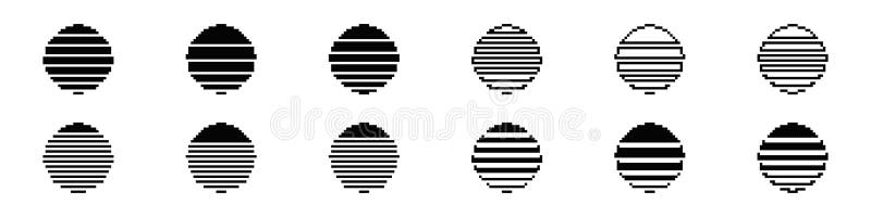 Pixelated Oval Patterns in Black and White Design Stock Vector ...