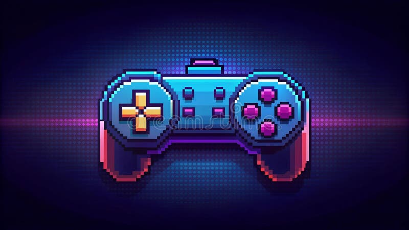 Pixelated Paradise a Retro Gaming Controller Reimagined in Vibrant ...