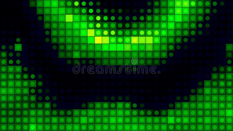 Pixelated Pattern with Arcuate Fluctuating Shapes. Motion. Screen of ...