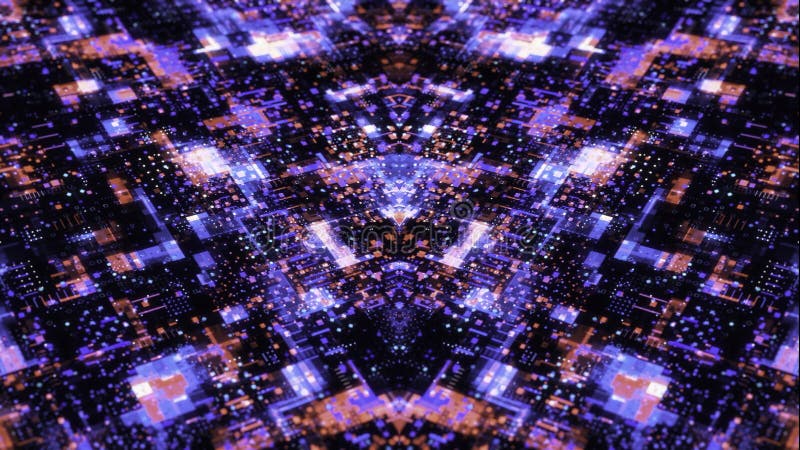 Pixelated Pattern with Blue and Pink Shimmering Squares Slowly Moving ...