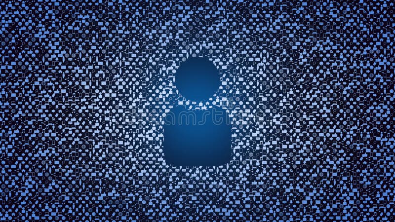 Pixelated Pattern with Blue Silhouette Grid Like Design Featuring a ...