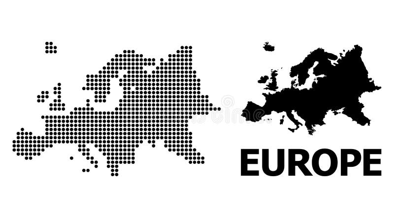 Pixelated map of europe stock illustration. Illustration of graphic ...