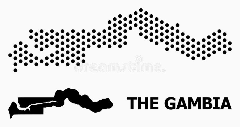 Pixelated Pattern Map of the Gambia Stock Vector - Illustration of ...