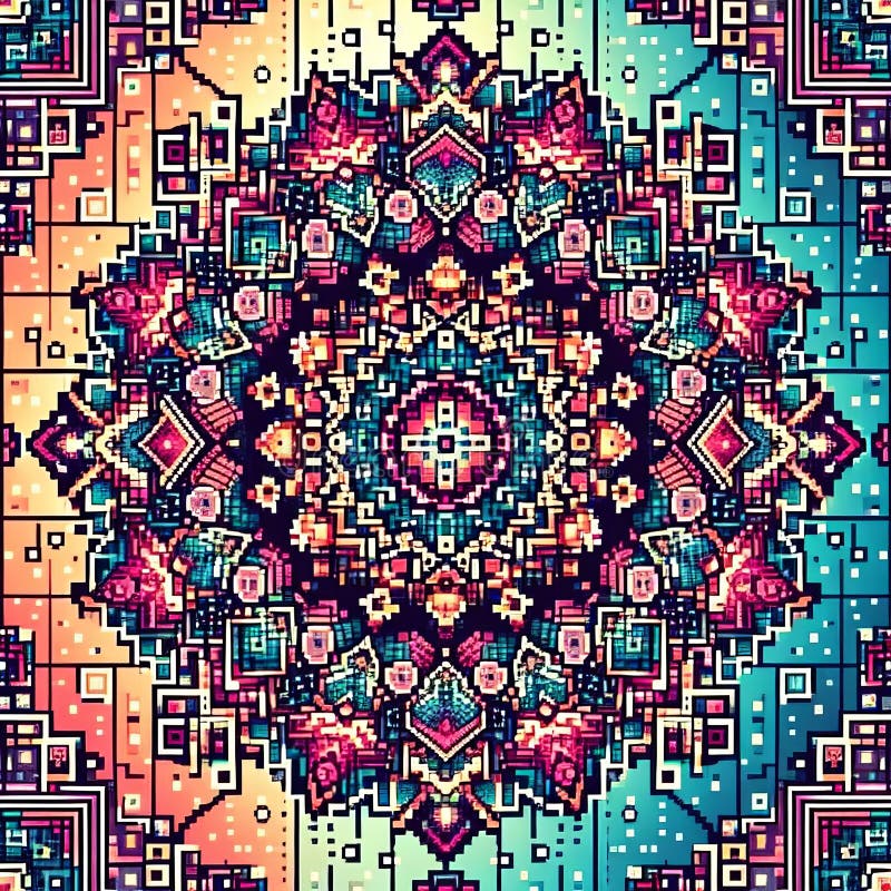 Pixelated Patterns a Pixelated Digital Collage with a Series of Stock ...