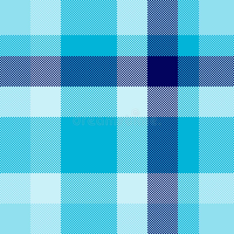 Pixelated Plaid Pattern. Blue Tones Give a Cool, Modern Feel Stock ...