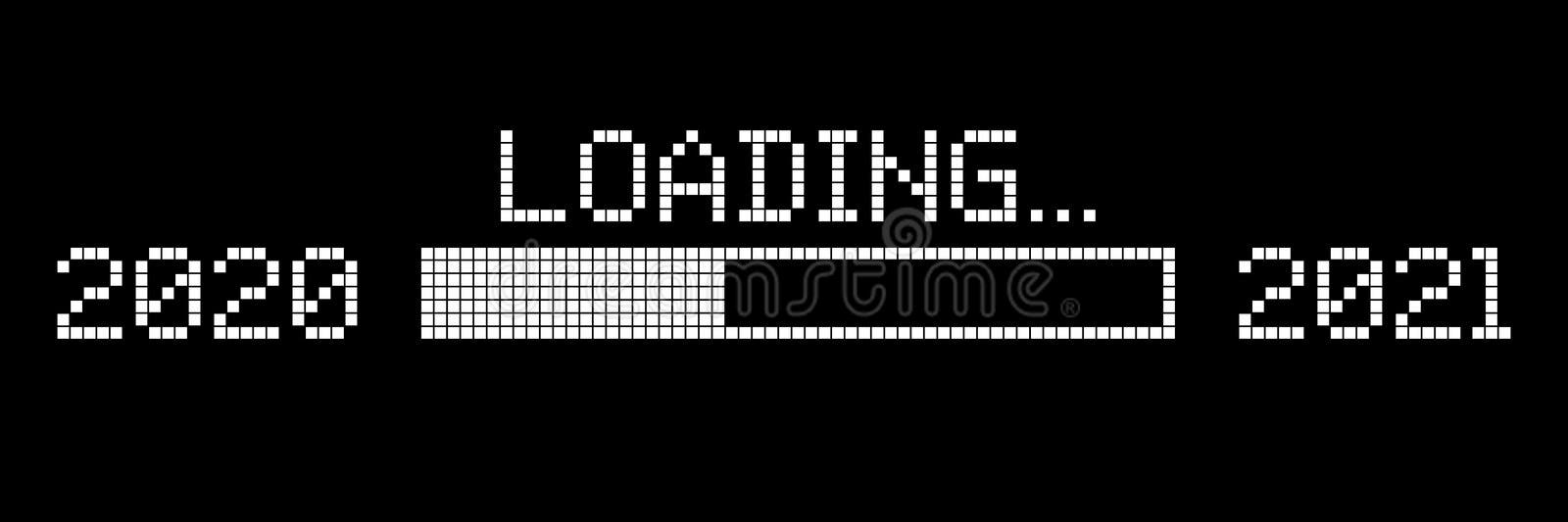 Pixelated Progress Bar Showing Loading of 2021 Vector Stock Vector ...