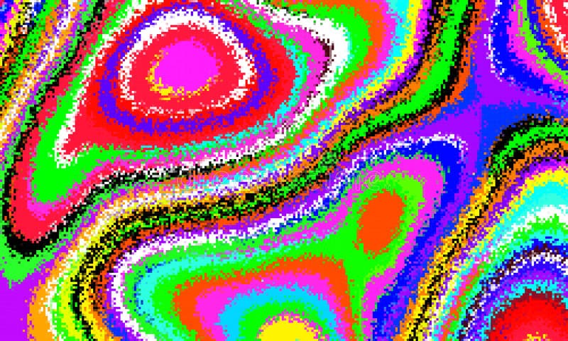 Pixelated Psychedelic Background. Moire Overlapping Effect. Vector ...