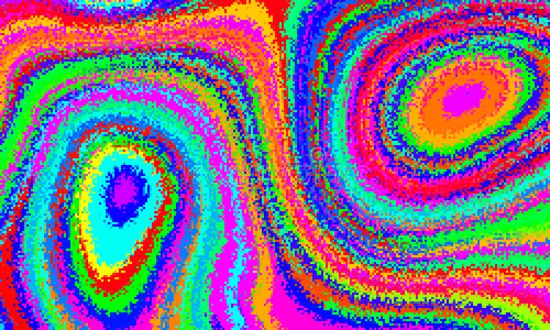 Pixelated Psychedelic Background. Moire Overlapping Effect. Vector ...