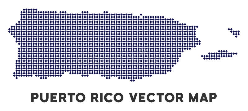 Puerto Rico Map Collage De Cuadrados Ilustración del Vector ...