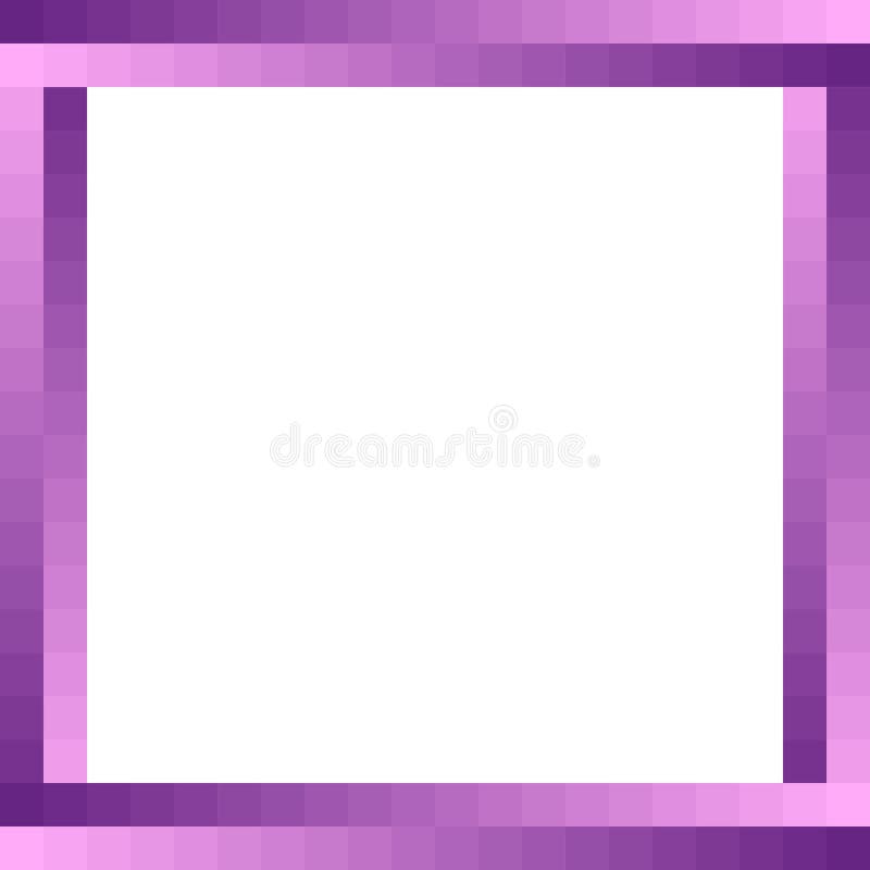 Pixelated Purple Frame. Vector Border Design. Gradient Effect. Vibrant ...