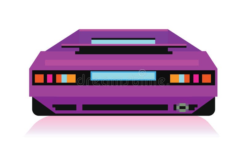 Retro Video Game Car, Back View Stock Illustration - Illustration of ...