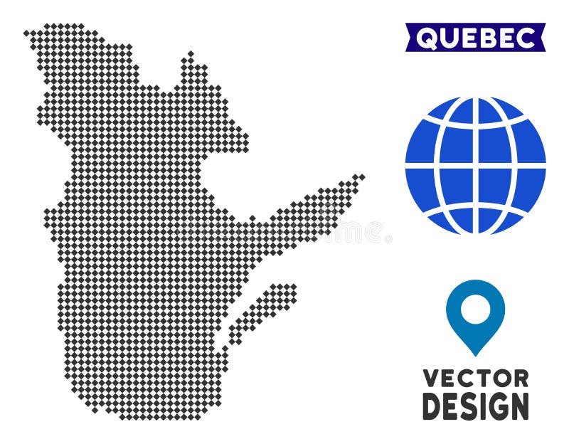 Pixelated Quebec Province Map Stock Vector - Illustration of canadian ...