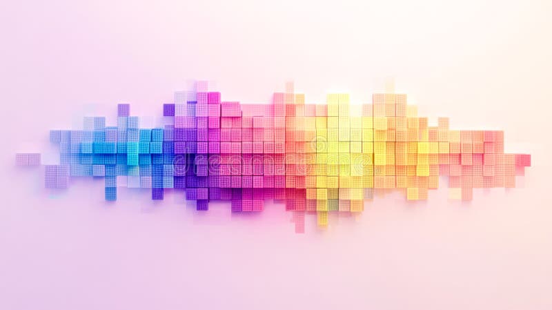 Pixelated Rainbow Gradient Created with Colorful Cubes Forming a Wave ...
