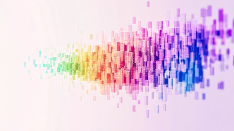 Pixelated Rainbow Gradient Creating Abstract Digital Art Stock Photo ...