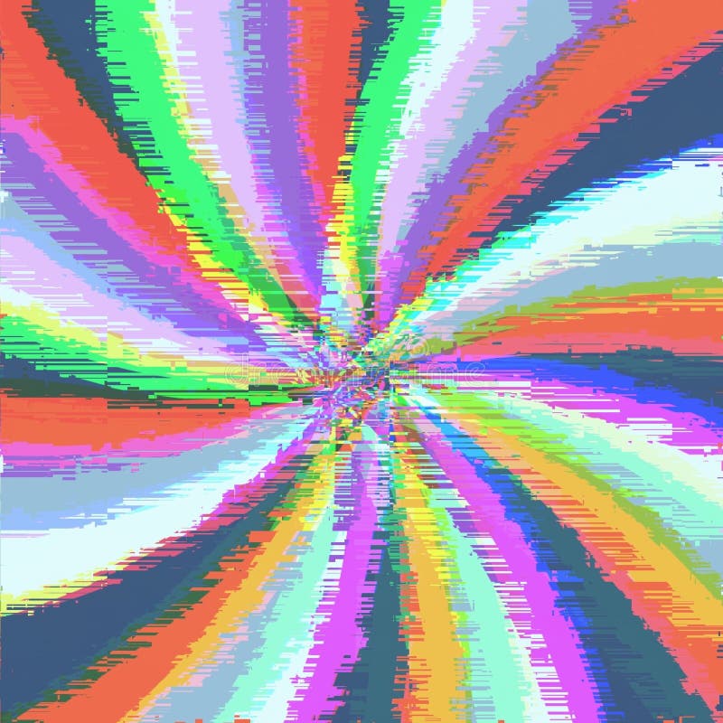Pixelated rainbow vortex stock illustration. Illustration of glitch - 339595359