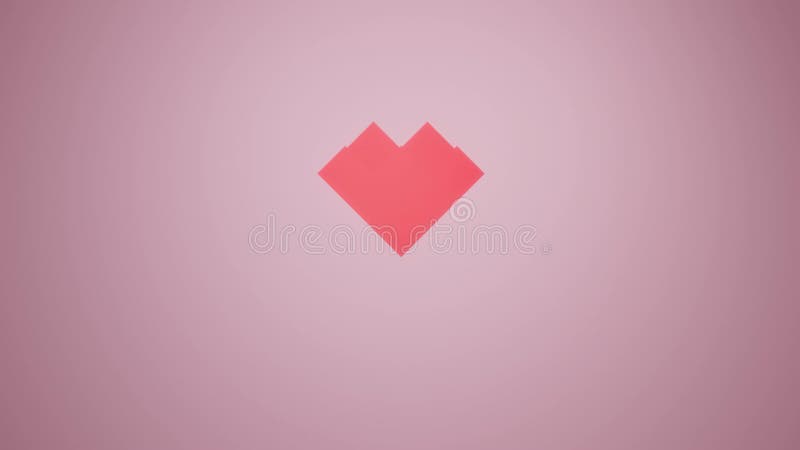 The Pixelated Red Heart Gradually Turns into a Pixel. Abstract ...