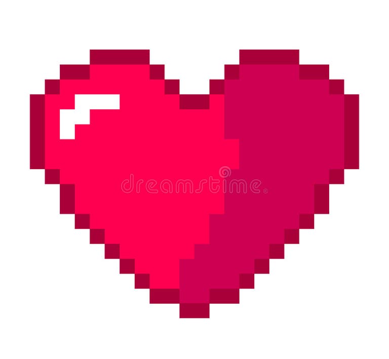 Pixelated Red Heart Icon, Pixel Heart Isolated Stock Vector ...