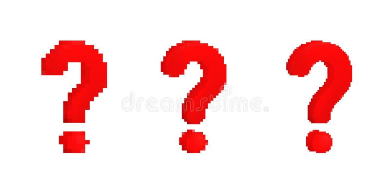 Pixelated Red Question Marks with Glossy Effect, Bold Digital ...