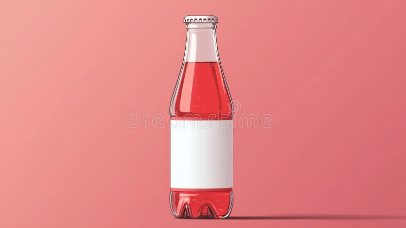 Pixelated Red Soda Bottle on Pink Background Stock Illustration ...