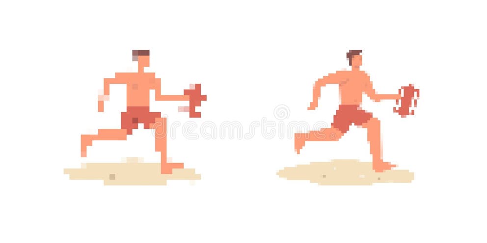 Pixelated Runners in Motion with Unique Stylized Forms and Expressive ...