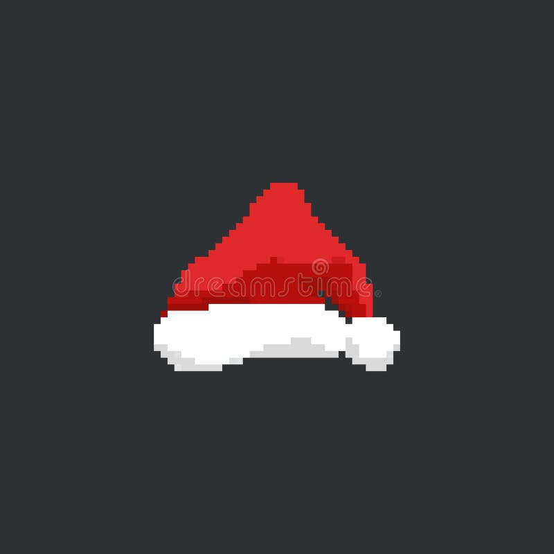 Pixelated Santa Hat Illustration. Simple Pixel Art of a Red Santa Hat ...