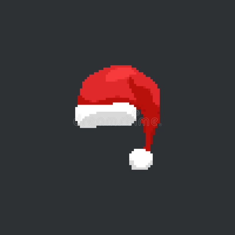 Pixelated Santa Hat Illustration. Simple Pixel Art of a Red Santa Hat ...