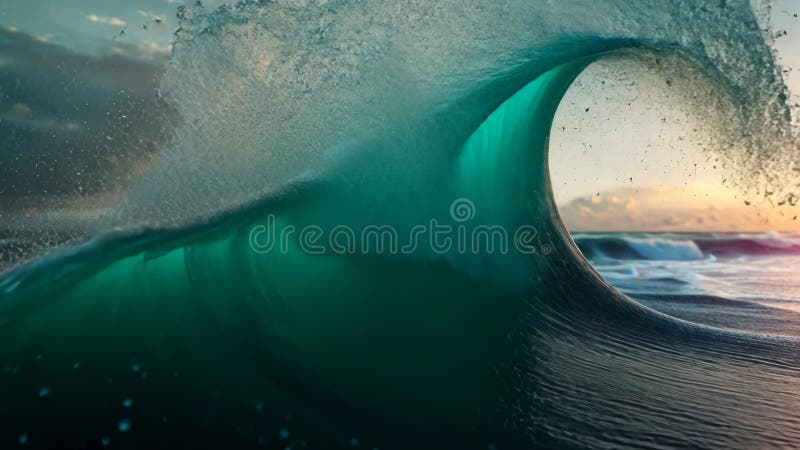 Pixelated Sea Transforming into Wave, Illustrating Sudden Surge and ...