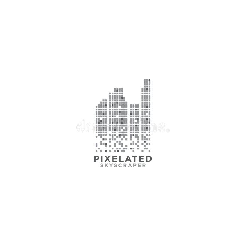 Pixelated Skyscraper Graphic Design Template Stock Vector ...