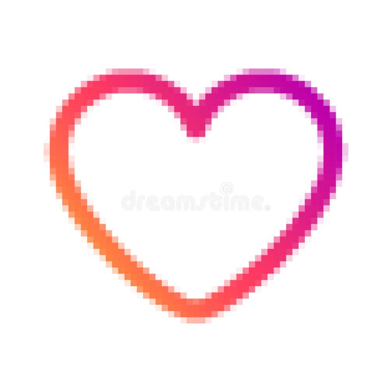Pixelated Social Network Heart Icon Stock Vector - Illustration of ...