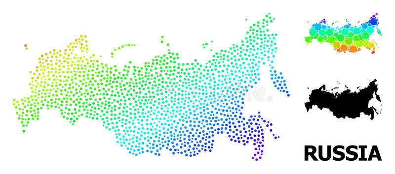Vector Spectrum Pixel Map of Russia Stock Vector - Illustration of ...