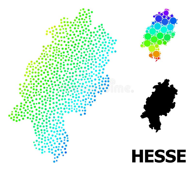 Vector Spectrum Dot Map of Hesse State Stock Vector - Illustration of ...