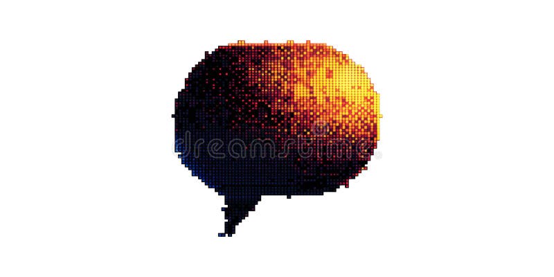 Pixelated Speech Bubble with Gradient Effect Isolated on Transparent ...