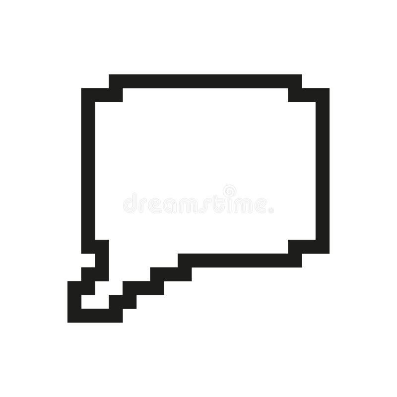 Pixelated Speech Bubble, Symbol of Message, Conversation or Text ...