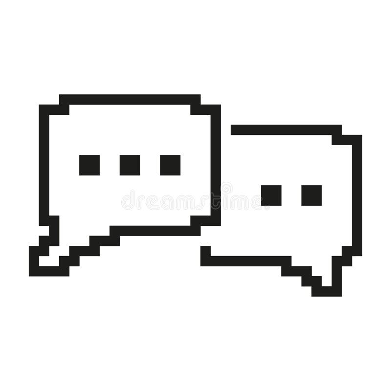 Pixelated Speech Bubbles Icon. Chat and Conversation Symbol in Pixel ...