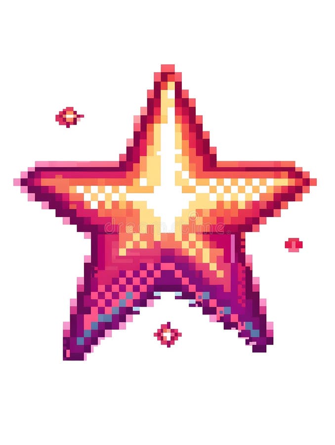 Pixelated Star Bright Pixel Art Stock Illustration - Illustration of ...
